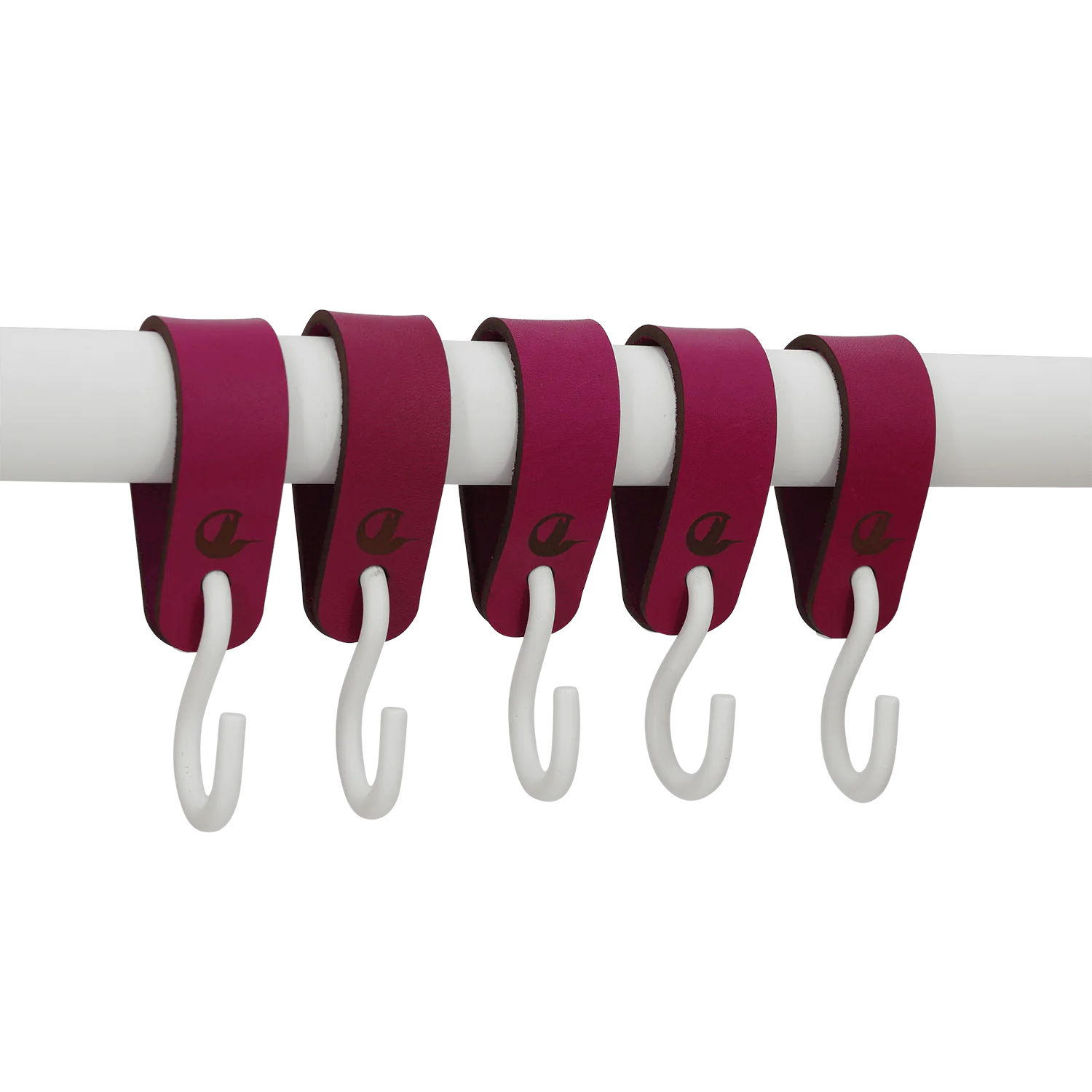 Leren S haak | Roze | Wit | 10054.21